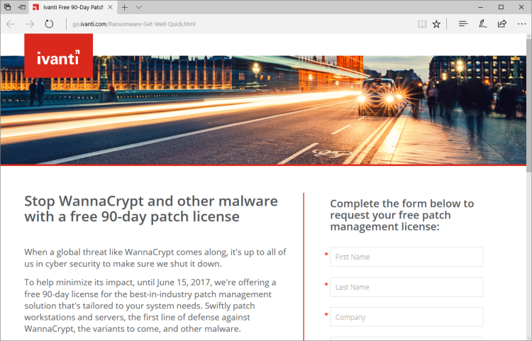 Nach WannaCrypt-Attacke: Ivanti kontert mit kostenloser 90-Tage-Patch-Lizenz – Sysbus